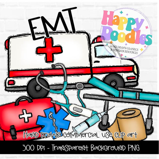 EMT Clipart Graphics 2024 – Happy Doodles Designs