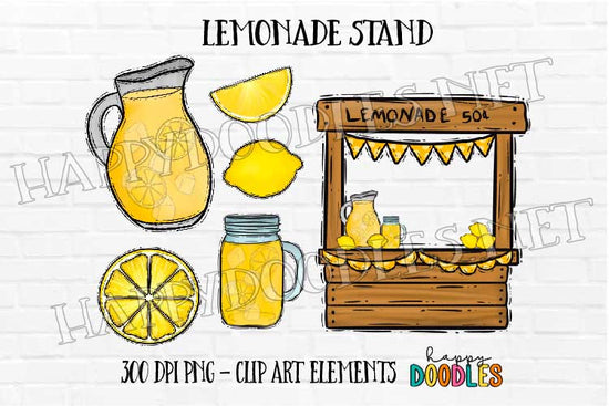Lemonade Stand - Hand Drawn Commercial Use Clipart Graphics – Happy ...