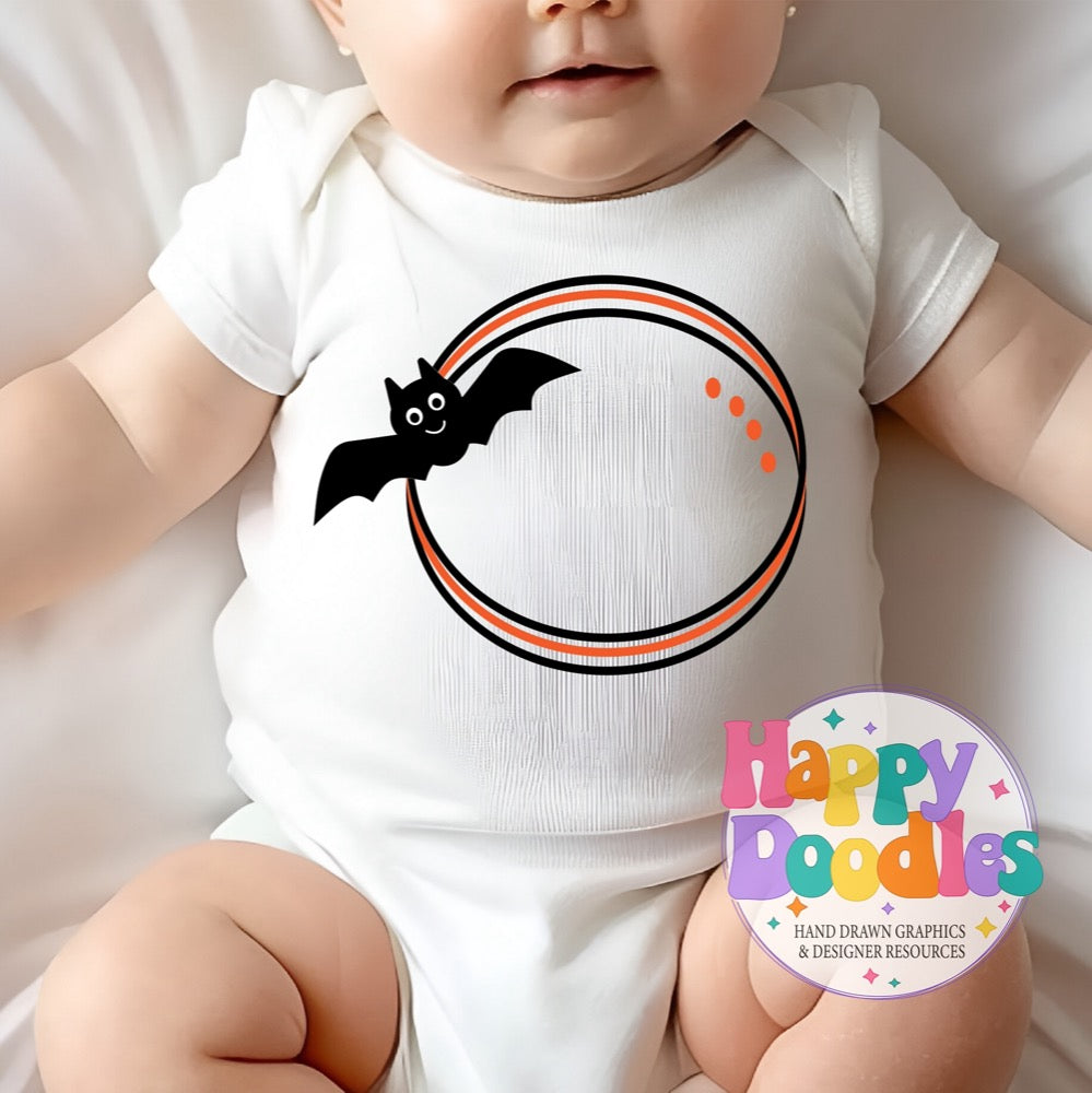 Bat Monogram Frame SVG | Spooky Cute Monogram Frame for Cricut & Silho ...