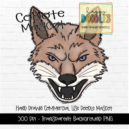 Coyote Mascot Graphics 2023 – Happy Doodles Designs