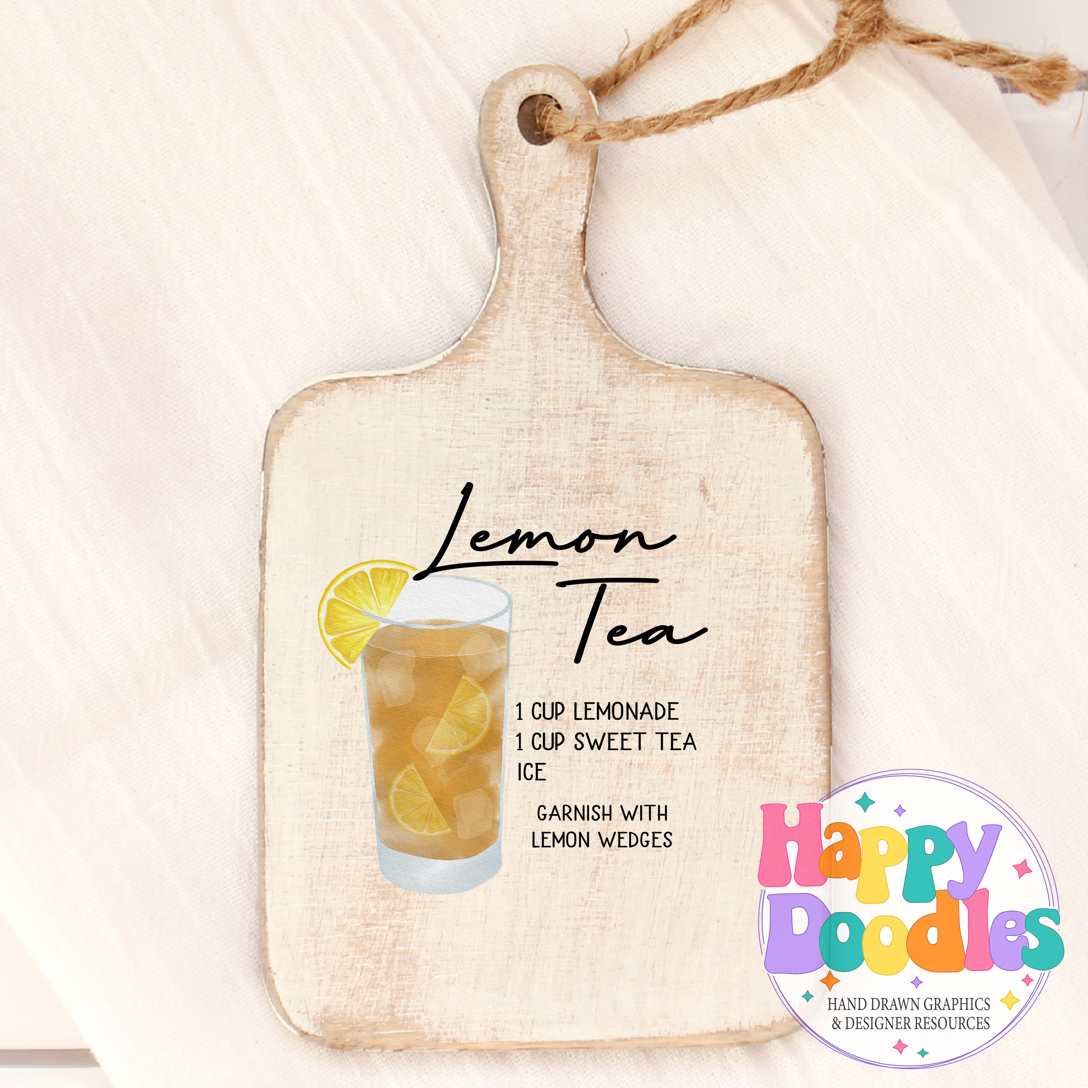 Lemon Tea Recipe Kitchen Bar Printable PNG – Happy Doodles Designs