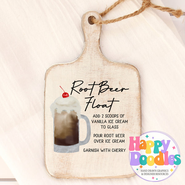 Root Bear Float Recipe Bar Cart Printable PNG – Happy Doodles Designs
