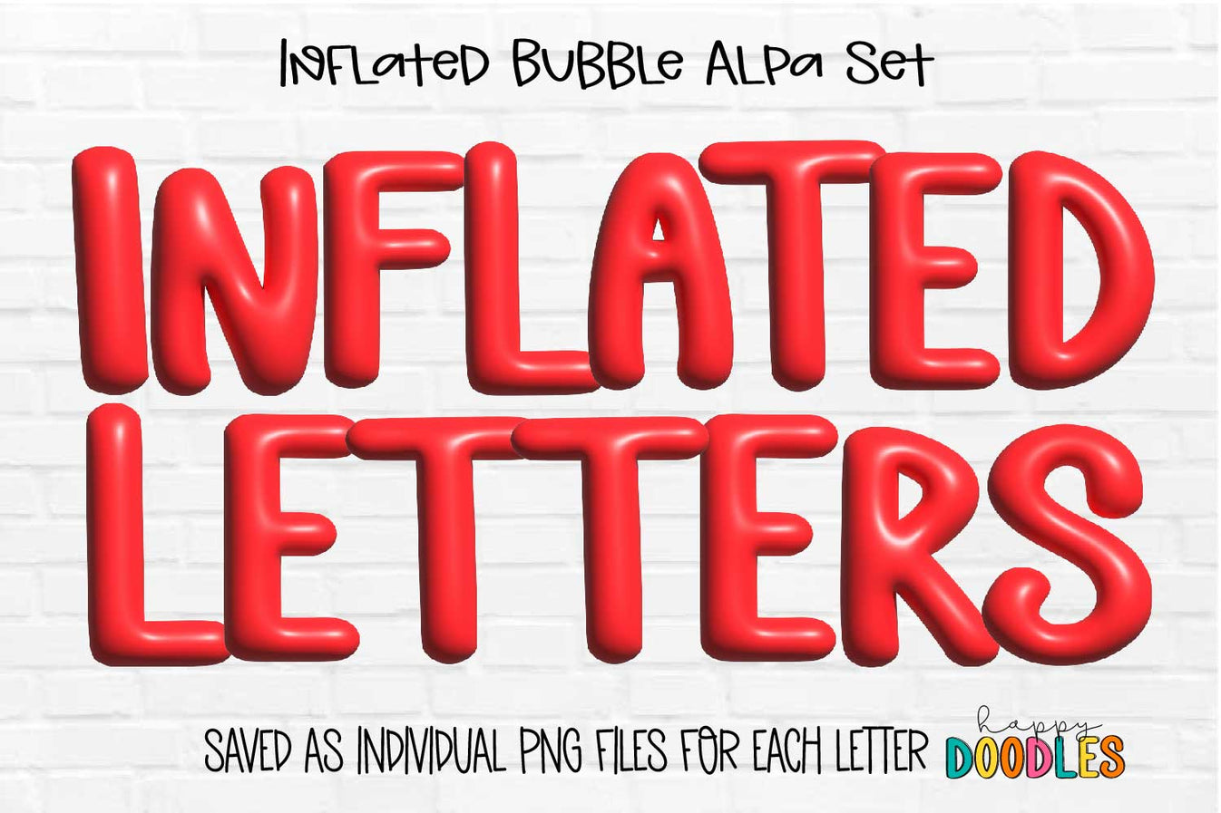 Inflated RED Letters Set - Hand Drawn Commercial Use Clipart Graphics ...