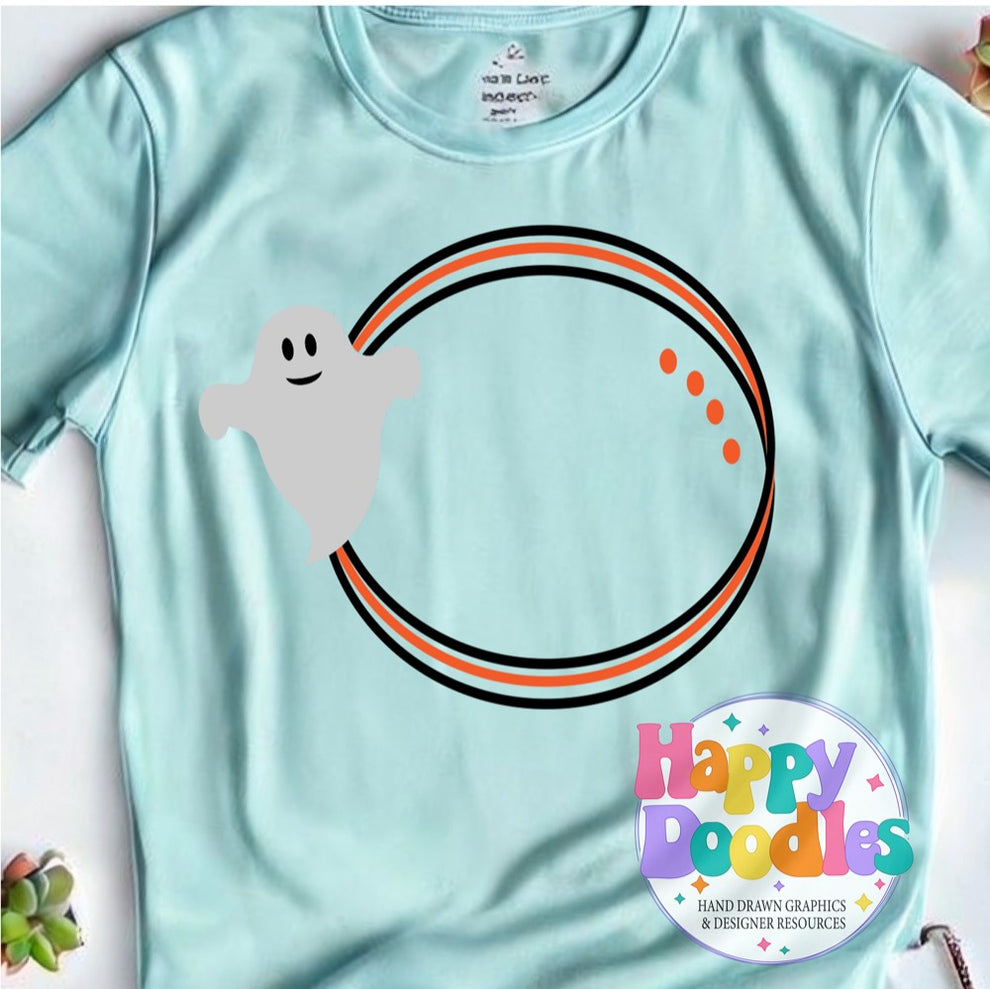 Ghost Monogram Frame SVG | Whimsical Monogram Frame Cut File – Happy ...