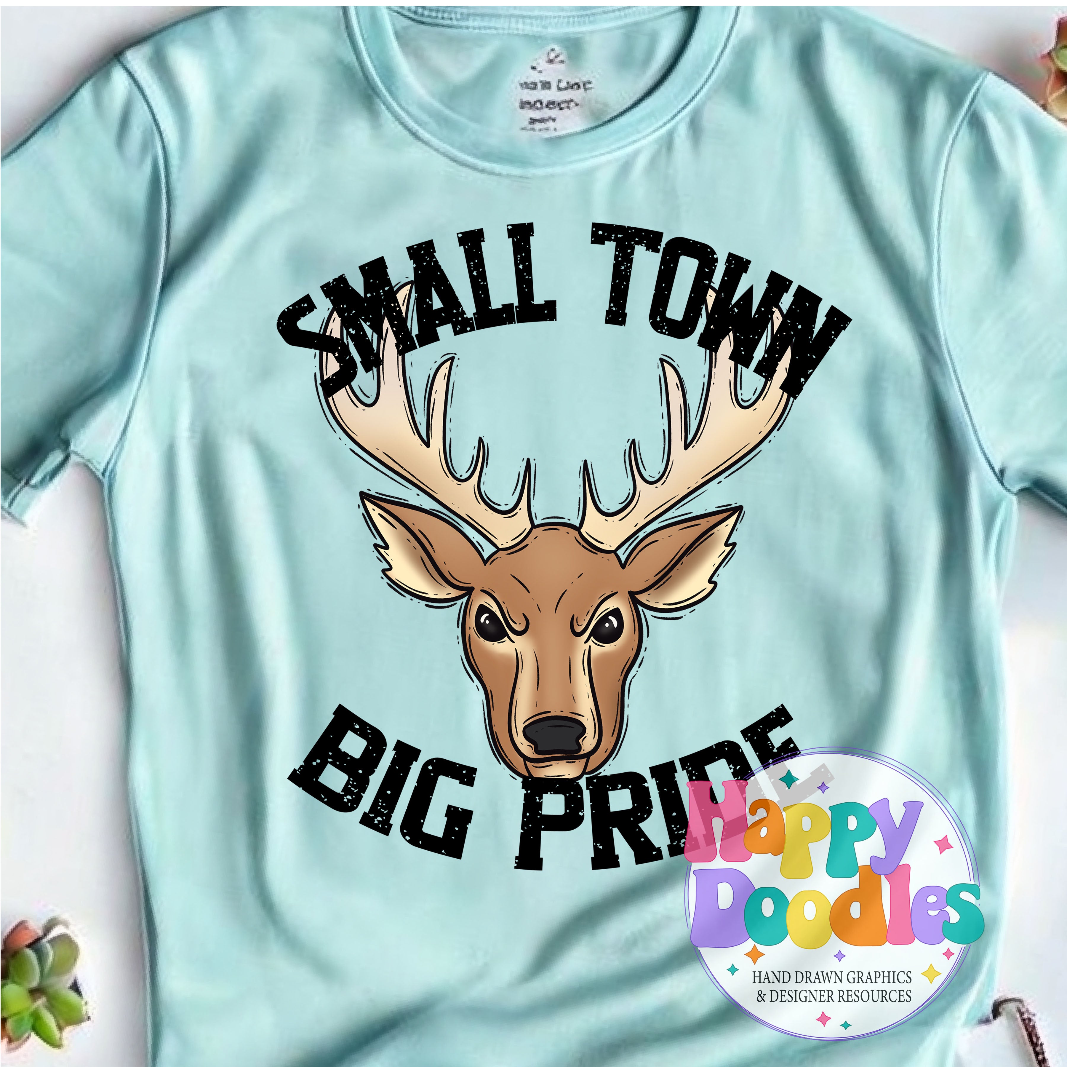 Small Town Big Pride Elk T-Shirt Printable PNG – Happy Doodles Designs