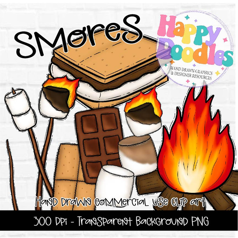 Smores Clipart Graphics 2024 – Happy Doodles Designs