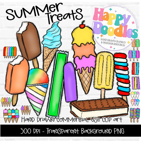 Summer Treats - 2025 Clipart Set – Happy Doodles Designs
