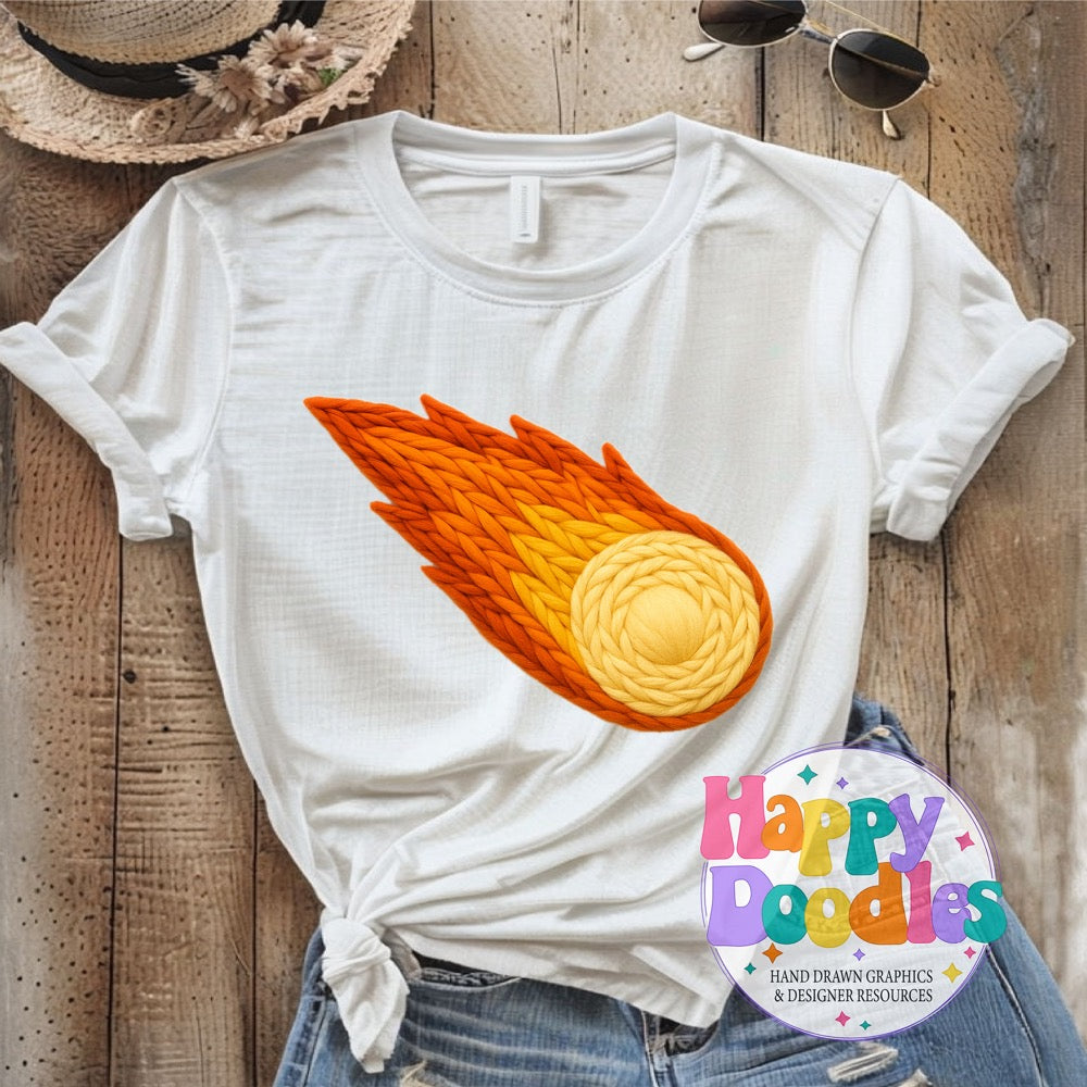 Comet Yarn Mascot Printable Mascot PNG – Happy Doodles Designs