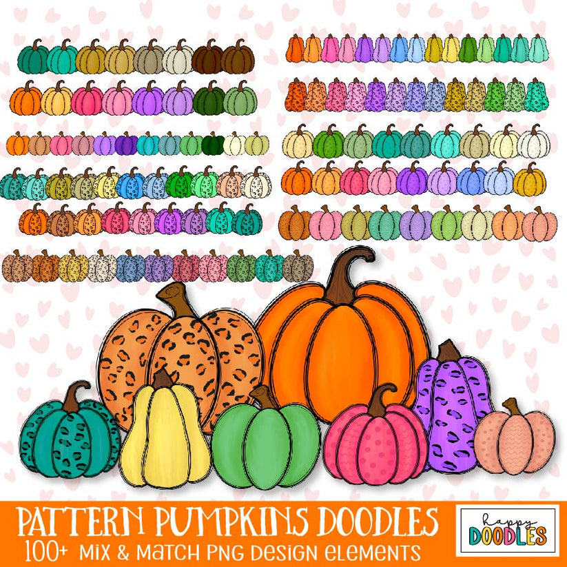Patterned Pumpkins Clipart Bundle – Happy Doodles Designs