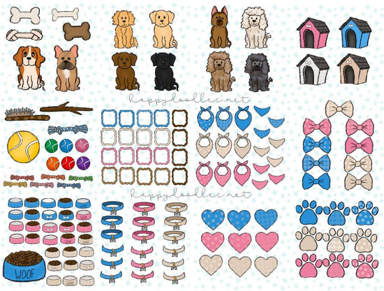 Puppy Love - Hand Drawn Commercial Use Clipart Graphics – Happy Doodles ...